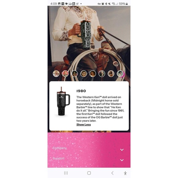 Stanley | Kitchen | Stanley X Barbie 8s Western Ken 40 Oz Stanley ...